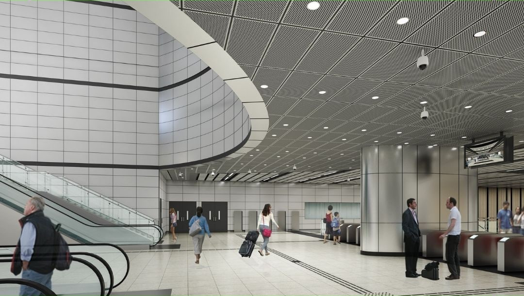 Construction of Aviation Park MRT Station for the Cross Island Line To ...